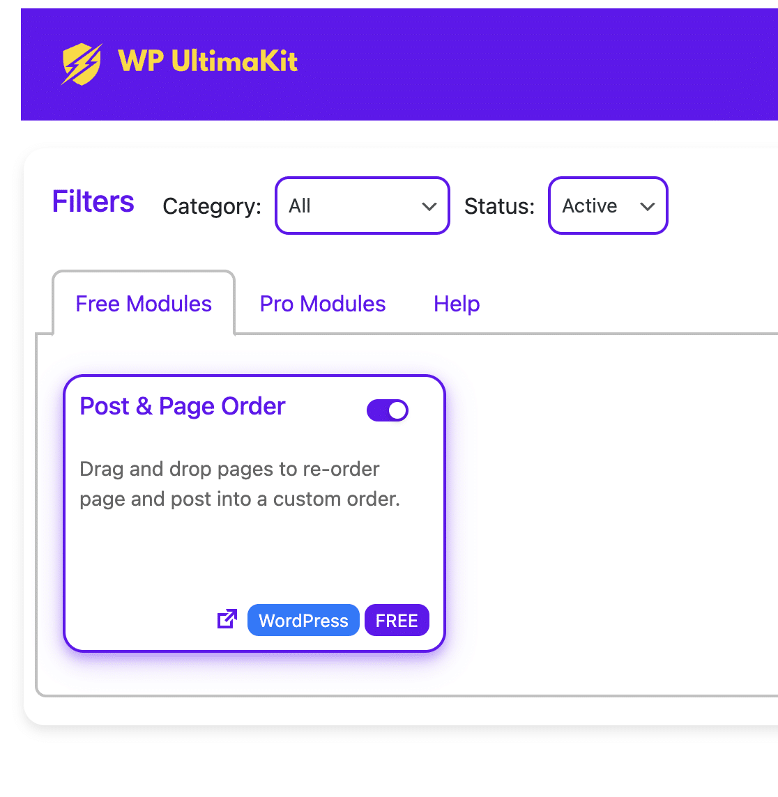 Post & Page Order In WordPress - UltimaKit For WP – All-in-One WordPress Toolkit for SEO ...