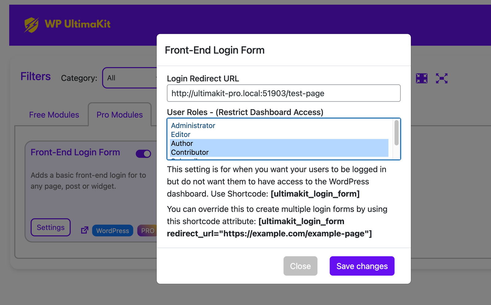 Quickly Setup Front-end Login Form - UltimaKit For WP – All-in-One WordPress Toolkit for SEO ...